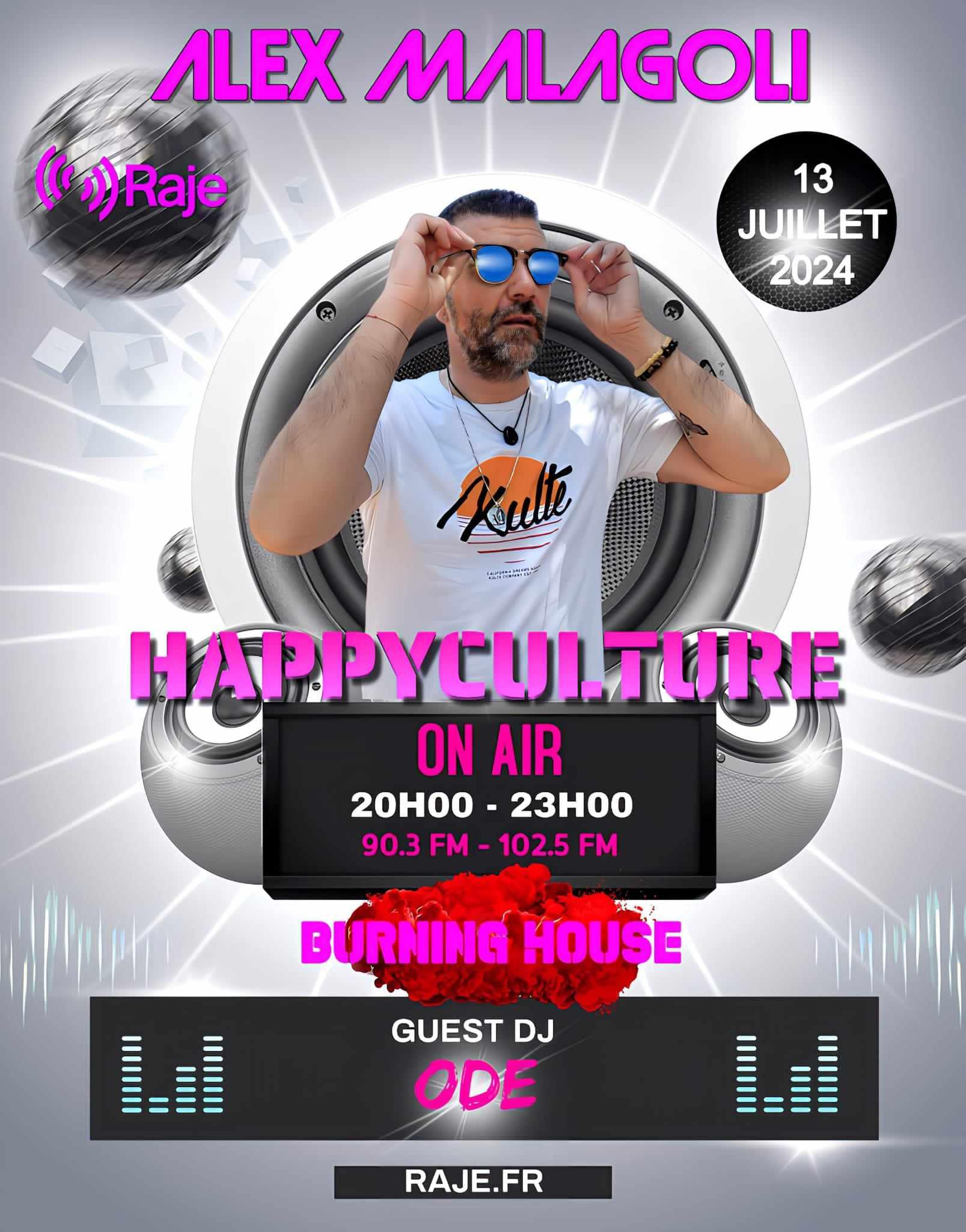 HAPPYCULTURE JUILLET 2024 /// Alex Malagoli reçoit le Dj Ode en invité ...